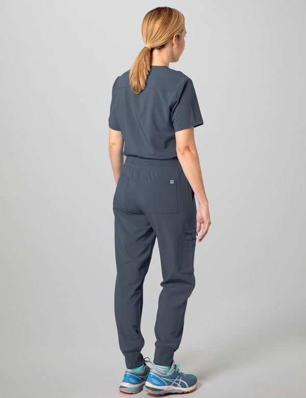Womens 2-Pocket V-Neck Scrub Top - Pewter | Care+Wear